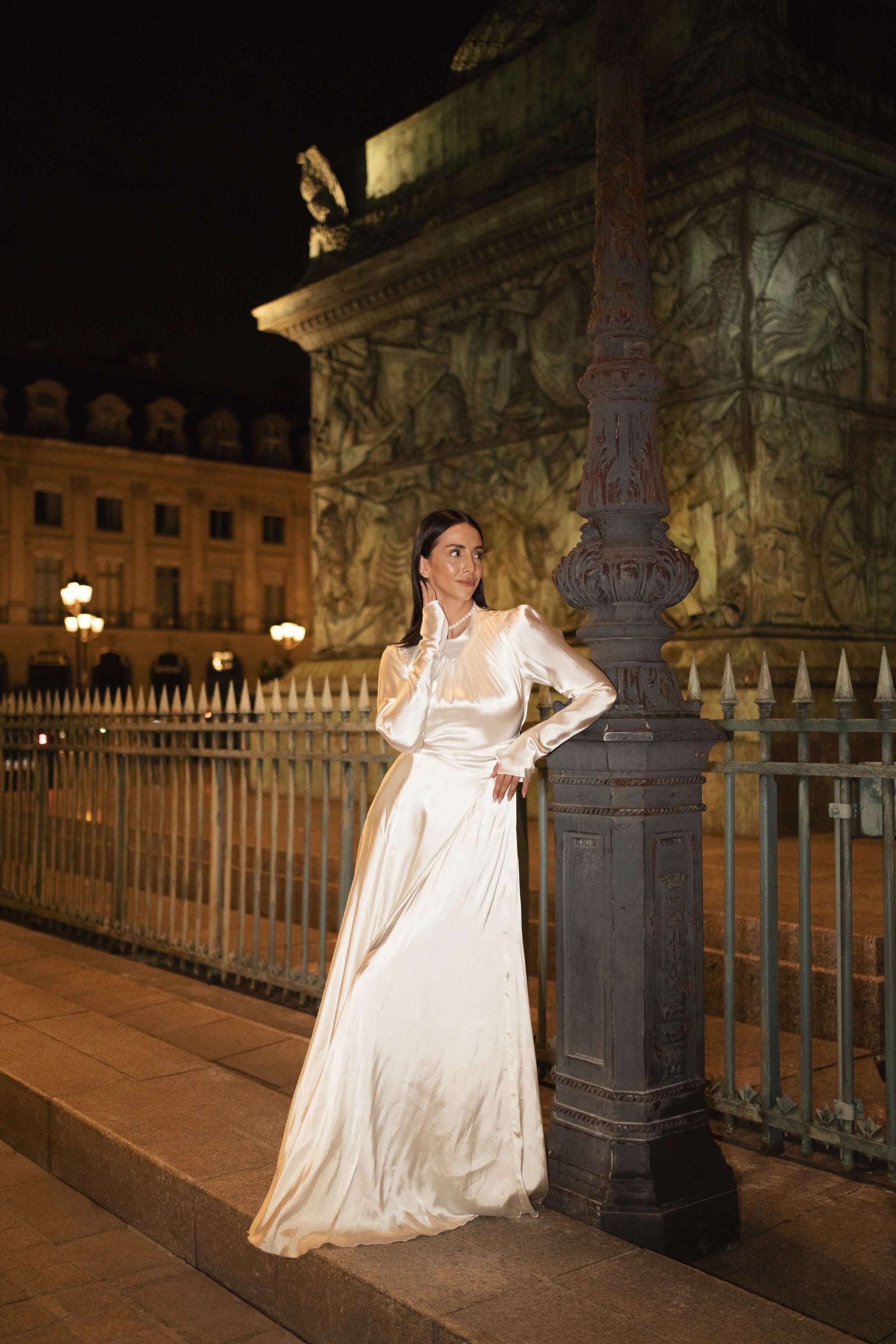 Rochie Maxi Alba din Matase, Évangéline
