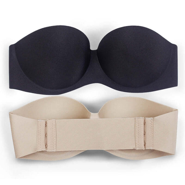 Strapless Bra with Extension and Clear Support